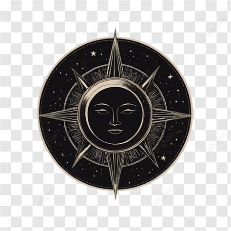 검은 배경과 흰색 선이있는 로고는 태양 달이 있습니다 검은 색 배경과 흰색 선이있는 로고 태양과 달이 있습니다 달 Png 일러스트 및 이미지 에 대한 무료 다운로드