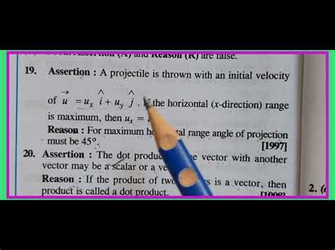 Assertion And Reasoning Questions Answer Class 11 Physics Ch 4 Motion