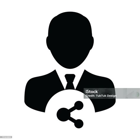 頭像圖示與共享符號向量男性人物設定檔在字形象形圖向量圖形及更多communications Director圖片