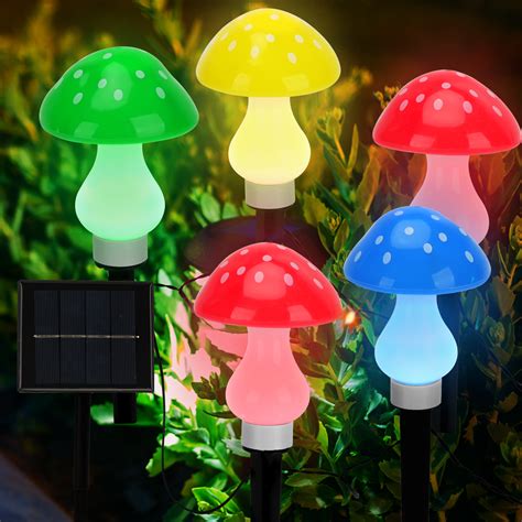 8pcs Pack Solar Mushroom Lights Garden Outdoor Decor 8 Modes Waterproof
