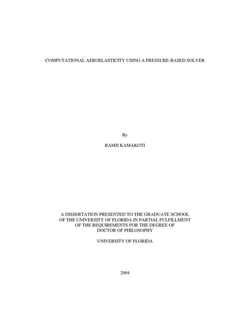 pdf computational aeroelasticity using a pressure based solver