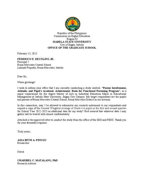 Letter Principal Pdf