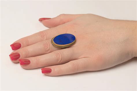 Vintage Lapis Lazuli Cocktail Ring Circa 1950s For Sale At 1stdibs