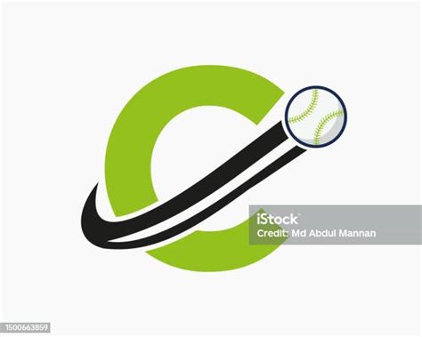 초기 편지 C 야구 로고 개념 움직이는 야구 아이콘 벡터 템플릿 Championship에 대한 스톡 벡터 아트 및 기타 이미지 Championship