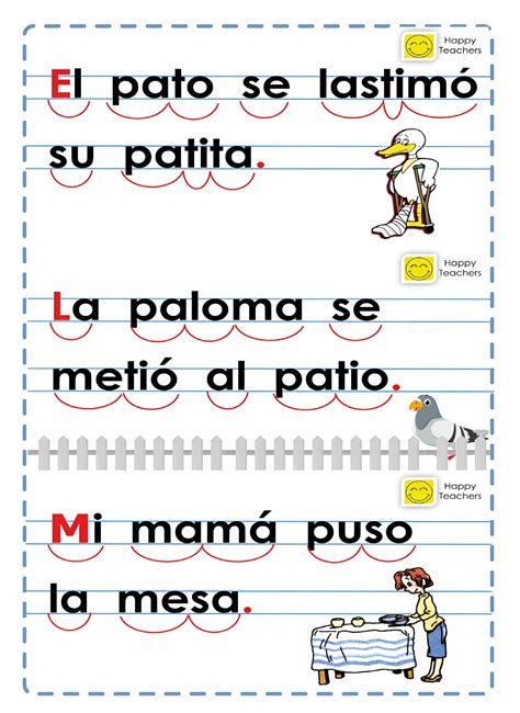Fichas Para Practicar La Lectura De Oraciones En Preescolar E Infantil