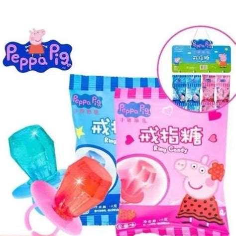 Peppa Pig Ring Candy 10g 小猪佩奇 戒指糖 蓝莓味 草莓味 10g Lazada