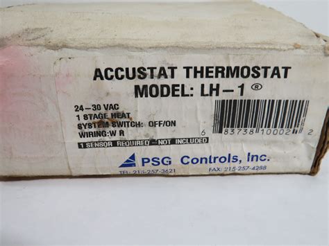 Psg Controls Lh 1 Accustat Thermostat 24 30v 1 Stage On Off Shelf Wear New Industrial
