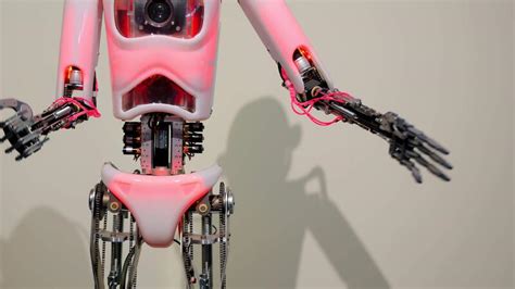 A Human Like Robot Performs Simple Tasks According To A Program The