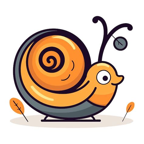 Premium Vector Cute Cartoon Snail With A Clock Vector Illustration On