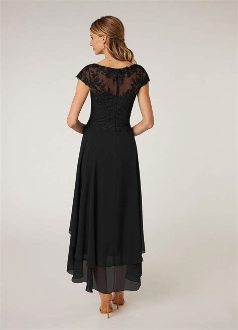 Azazie Shonda Black Lace Chiffon Dress Azazie