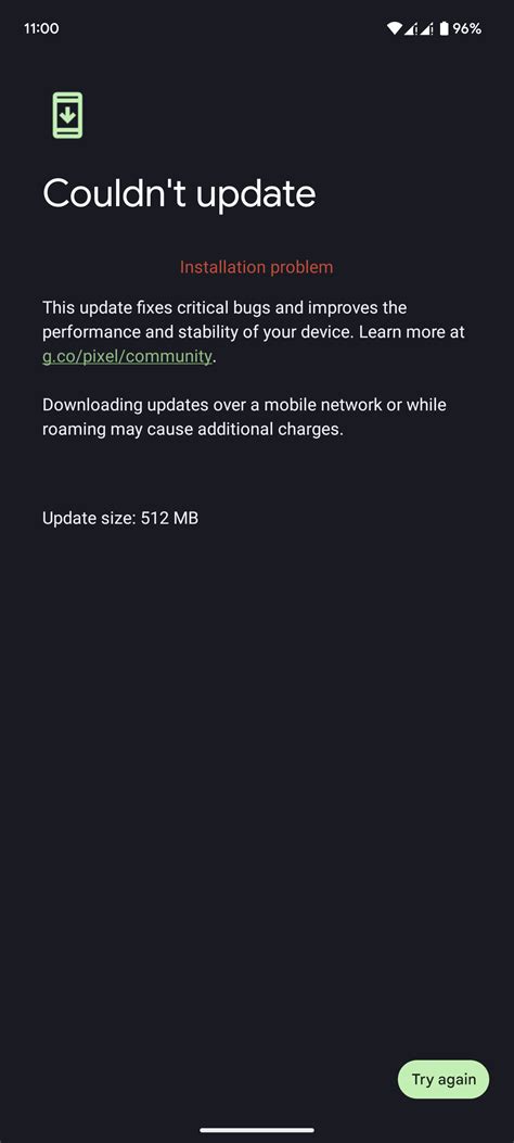 Couldn T Complete Installation R Pixel6