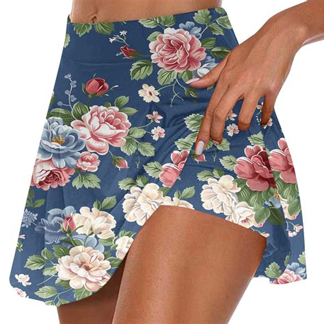Qatainlav Summer Pleated Tennis Skirts For Women Trendy Floral Print