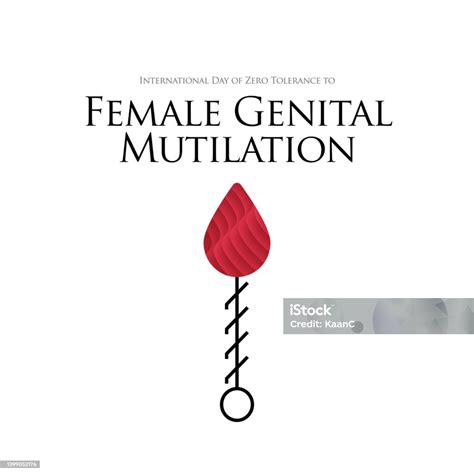 여성 생식기 절단에 대한 제로 관용 여성 생식기 절단을 중지합니다 Fgm에 대한 무관용 중지 여성 할례 여성 절단 스톡 일러스트