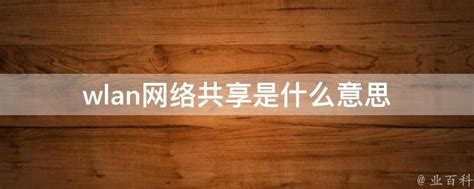 Wlan网络共享是什么意思 业百科