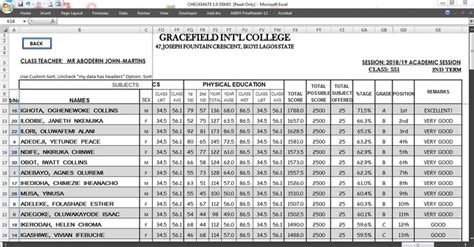 Excel Based Automated Broadsheets Created For Teachers Business Nigeria