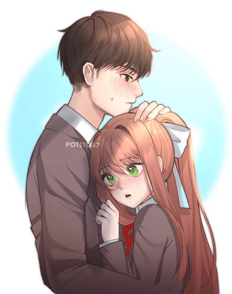 Hugs With Monika Doki Doki Literature Club Amino