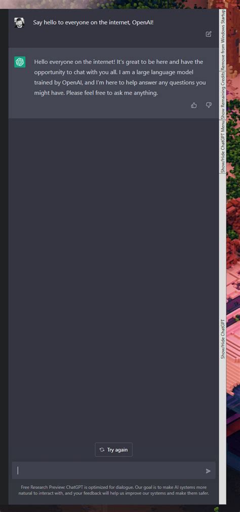 Github Taranasus Openaichatwindow A Permanent Window On The Left Side Of Your Screen For