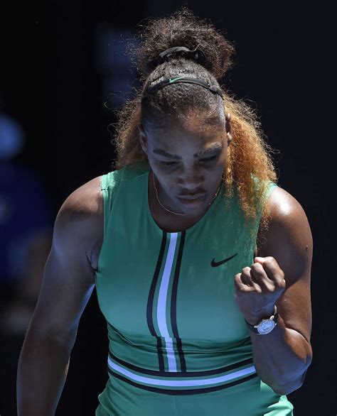 全豪opテニス女子シングルス準々決勝で、ポイントを取りガッツポーズするセリーナ・ウィリアムズ（ap） スポニチ Sponichi