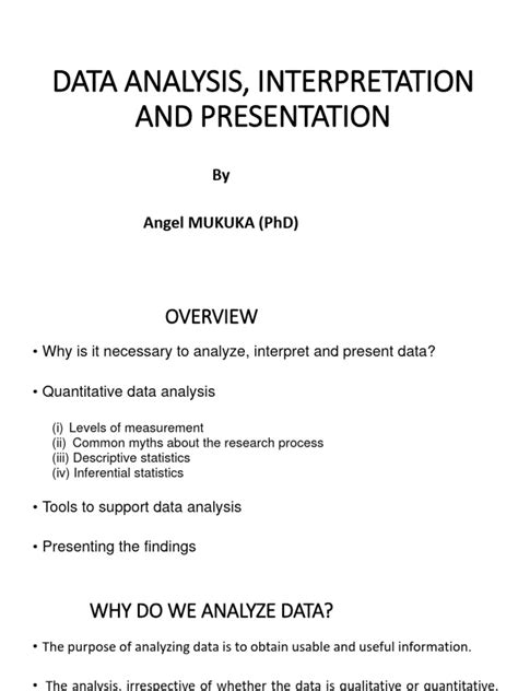 Data Analysis Interpretation And Presentation Pdf Data Analysis Statistics