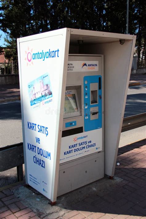 Antalya Turkey February 11 2022 Card Vending Machine Sells And