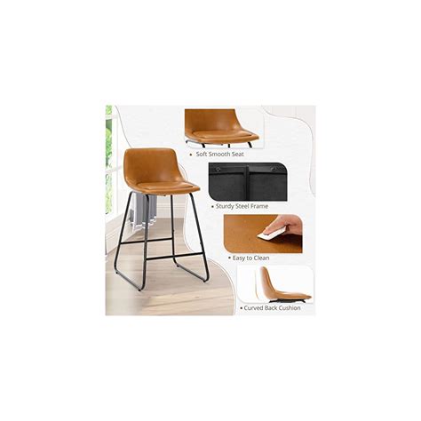 Buy Lue Bona Counter Height Bar Stools Mid Century Modern 24 Faux