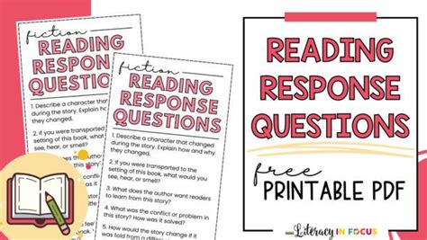 Reading Response Questions For Any Book Pdf Literacy In Focus