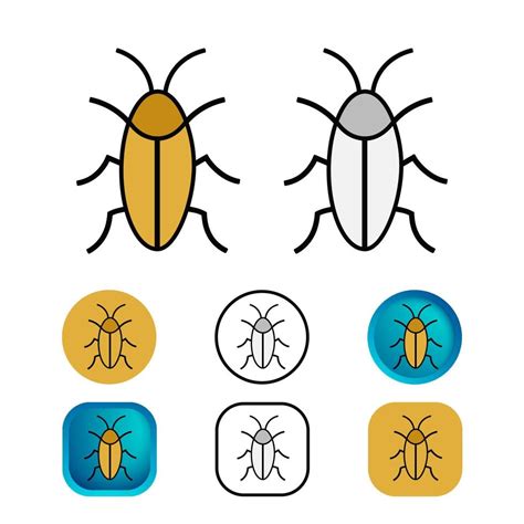 Colección De Iconos De Insectos Cucarachas Planas 3507326 Vector En