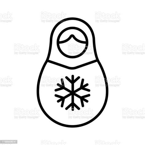 Vektor Ikon Matreshka Ilustrasi Simbol Kontur Terisolasi Ilustrasi Stok