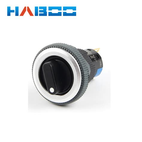 16 22mm Round IP40 2 3 Positions Self Lock 3 6 Pins Push Rotary Button
