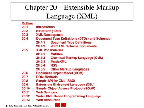 Ppt Chapter 20 Extensible Markup Language Xml Powerpoint