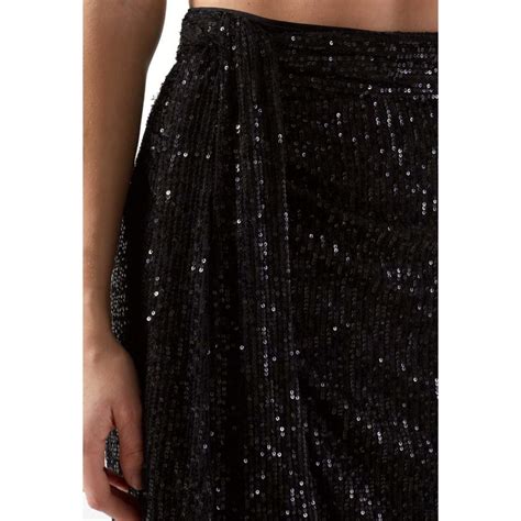 Black Sequin Midi Skirt Sequin Cinderella