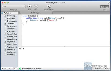 Mac Os X Coderunner Java Programmierung Und Iotools Appslicationde