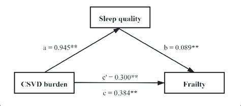 Path Diagram Of The Association Between Csvd Burden And Frailty With