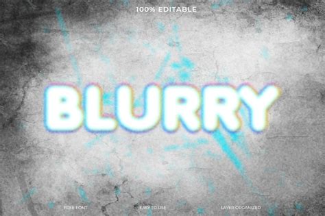 Blurry Concrete Turquoise Glitch Font Style Text Effect Photoshop