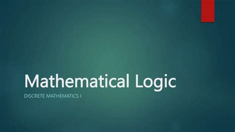 Mathematical Logicpptx Chemistry Science