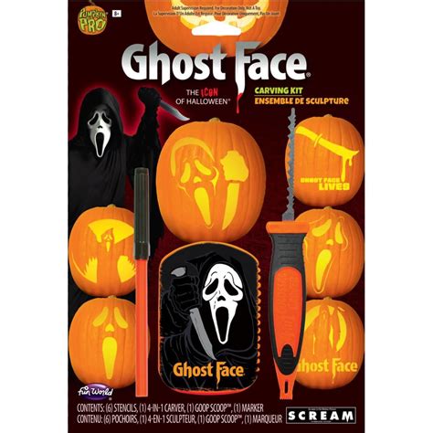 Ghost Face® Pumpkin Carving Kit With Stencils By Fun World 94677g