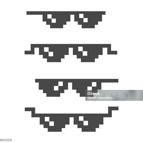 재미있는 픽셀 화 선글라스 8비트 스타일 선글라스 벡터 아이콘 안경에 대한 스톡 벡터 아트 및 기타 이미지 안경 개인 장식품 깡패 Istock