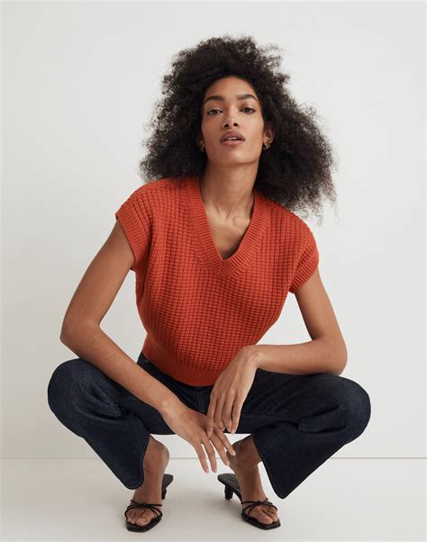 Waffle Knit Sweater Vest