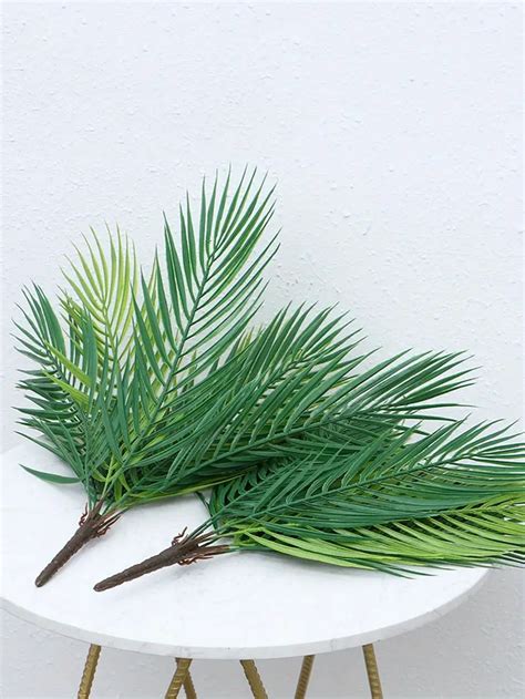 1pc 人工熱帯ヤシ植物、人工植物プラスチック低木シダの葉ココナッツツリーフェイクブッシュ屋内屋外 テーブルセンターピース メント Diy
