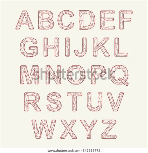 Mosaic Font Vector Alphabet Latin Letters Stock Vector Royalty Free
