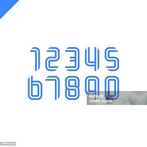 스포츠 글꼴 번호는 평행선에 의해 형성 된 로고를 설정 합니다 배너 프레 젠 테이 션 웹 페이지 카드 레이블 또는 포스터에 대 한 벡터 디자인 0에 대한 스톡 벡터 아트 및