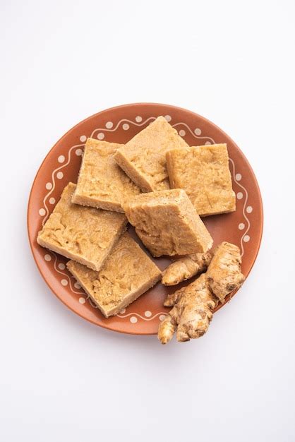 Premium Photo Aale Pak Or Ginger Barfi Or Candy Or Adrak Barfee Or Burfi Is A Traditional