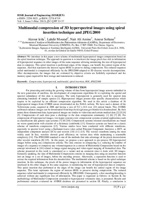Pdf Multimodal Compression Of 3d Hyperspectral Images Using Spiral