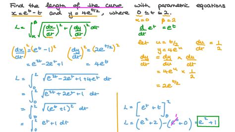 Question Video Finding The Length Of A Parametric Equation Curve Nagwa