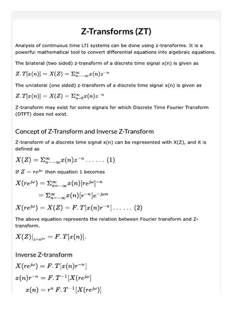 Z Transform Pdf