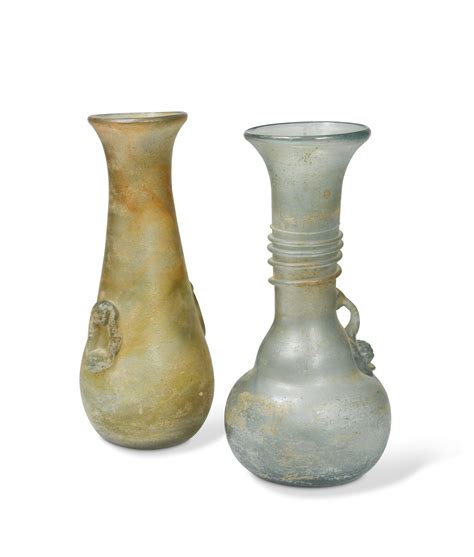 Two Roman Style Glass Flasks In Cheffins Fine Art