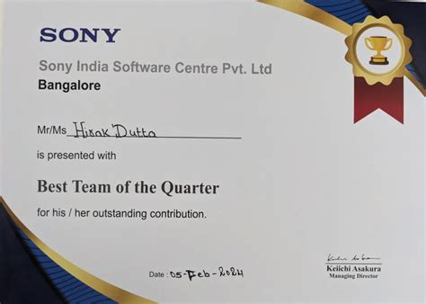 Hirak Dutta On Linkedin Teamexcellence Collectivetriumph Sony