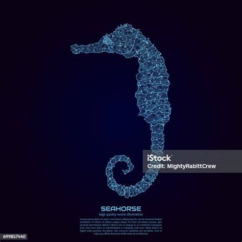 다각형 해 마입니다 포인트와 라인 구성입니다 비즈니스에 대 한 프로젝트 템플릿입니다 벡터 일러스트입니다 해마 열대어에 대한 스톡 벡터 아트 및 기타 이미지 Istock