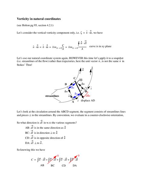Vorticity In Natural Coordinates Atmospheric Dynamics 2 Handout