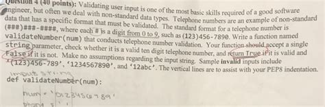 Solved Istsn Points Validating User Input Is One Of Chegg